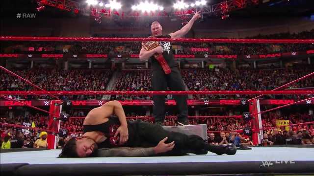 Brock Lesnar Delivers A Brutal Beat-Down To Roman Reigns For The Second ...