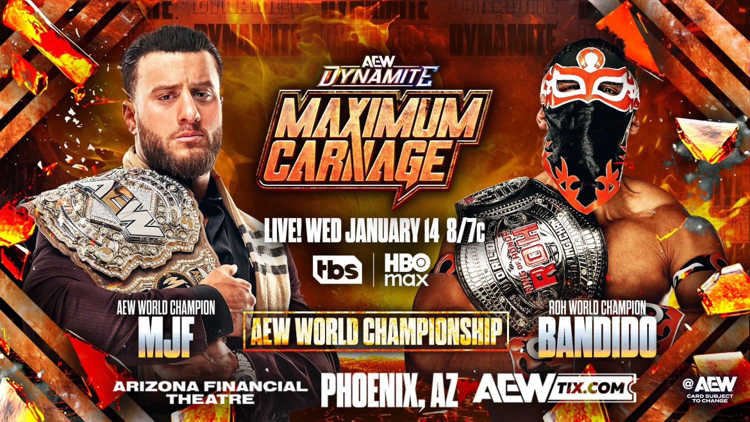 AEW MAXIMUM CARNAGE DYNAMITE Results: January 14, 2026 - MJF vs Bandido ...