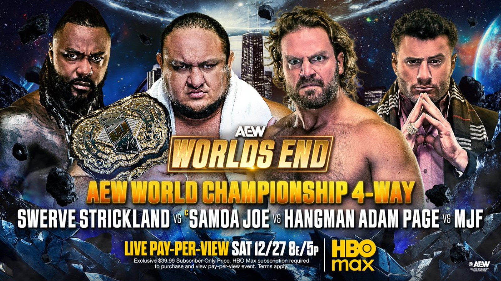 AEW WORLDS END 2025 PPV Results: Samoa Joe vs MJF vs Swerve Strickland ...